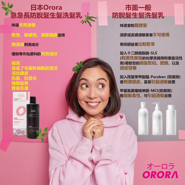 ORORA - 日本頭髮急急長洗髮水 300毫升｜MP Lifestyle